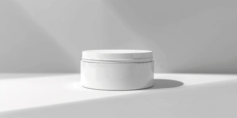 A Single, Empty, White Face Cream Jar on a White Surface Stock Image ...