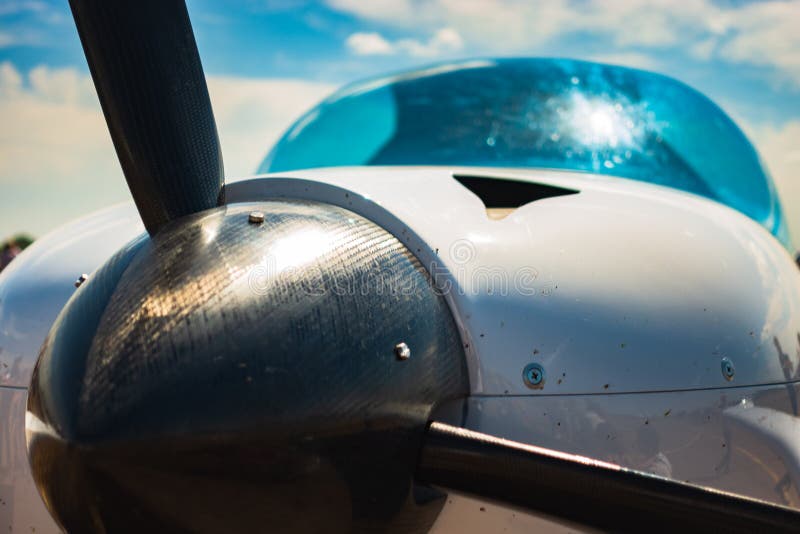 Single-engine Aircraft Propeller Close Up Stock Image - Image of ...