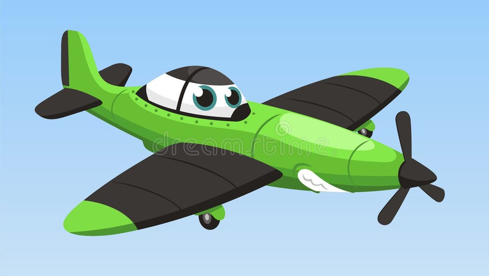 Single Engine Airplane Cartoon Stock Illustration - Illustration of ...