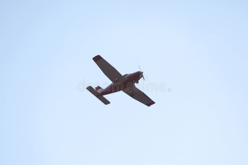 Single-engine Light Aircraft Flying in the Sky Stock Image - Image of ...