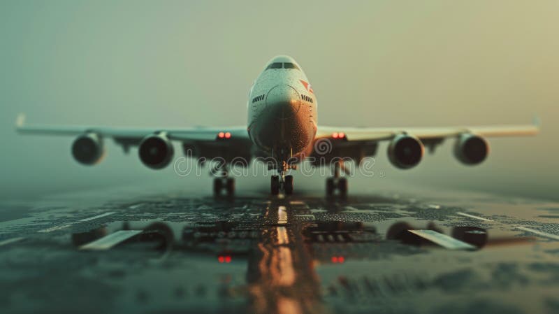 A Single-engine Plane is Parked on a Runway, Ready for Takeoff or ...