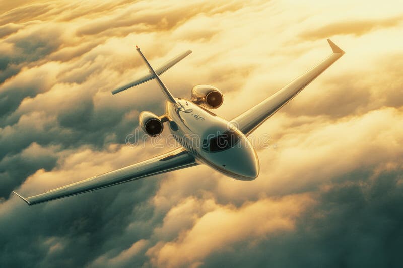 A Single-engine Plane Soaring Above the Clouds Stock Photo - Image of ...