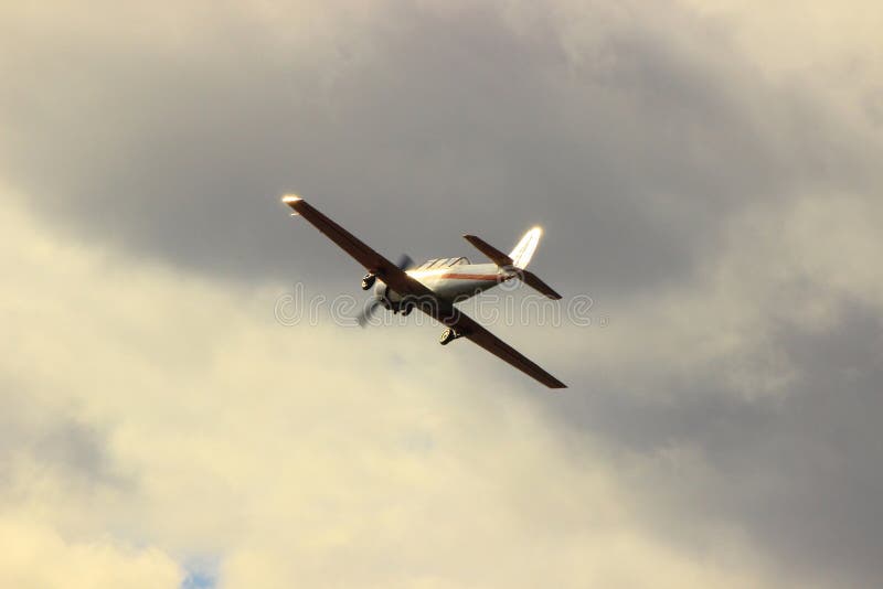 A Single-engine Plane in a Sunny Glow Stock Photo - Image of safety ...