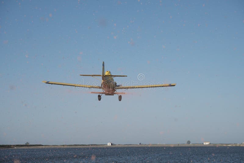 Single-engine Propeller Airplane Flying in a Perfectly Clear Blue Sky ...