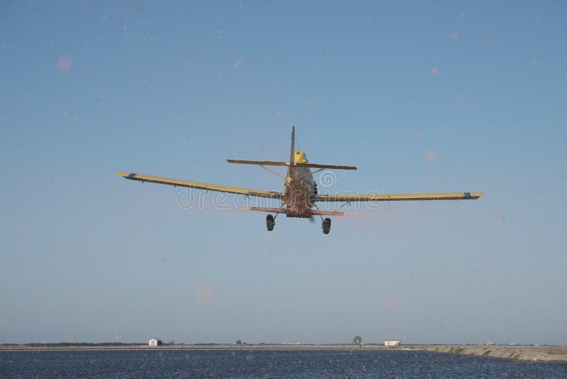 Single-engine Propeller Airplane Flying in a Perfectly Clear Blue Sky ...