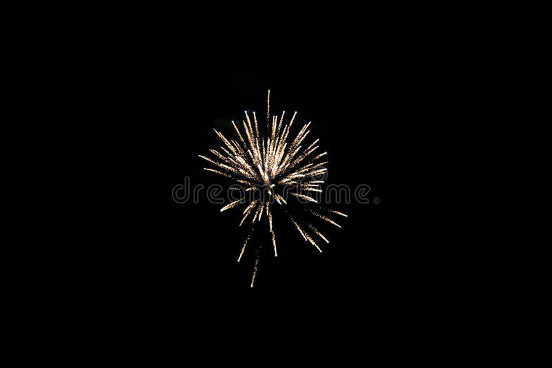 Single Explosion of One Firework in the Distance Stock Photo - Image of ...