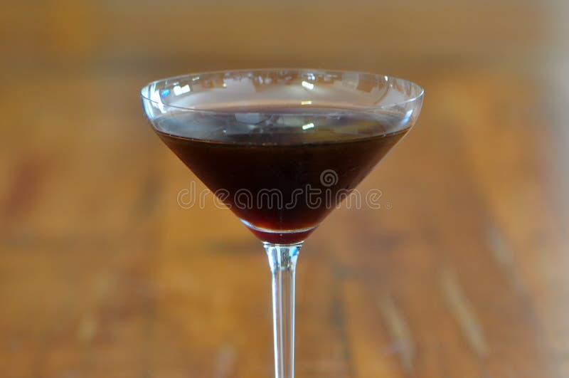 Single Expresso Martini Trendy Alcoholic Cocktail Drink Stock Photo ...