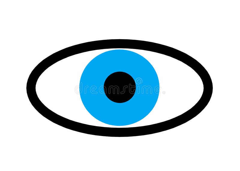 A Single Eye with Blue Iris Pupil Against a White Backdrop Stock ...