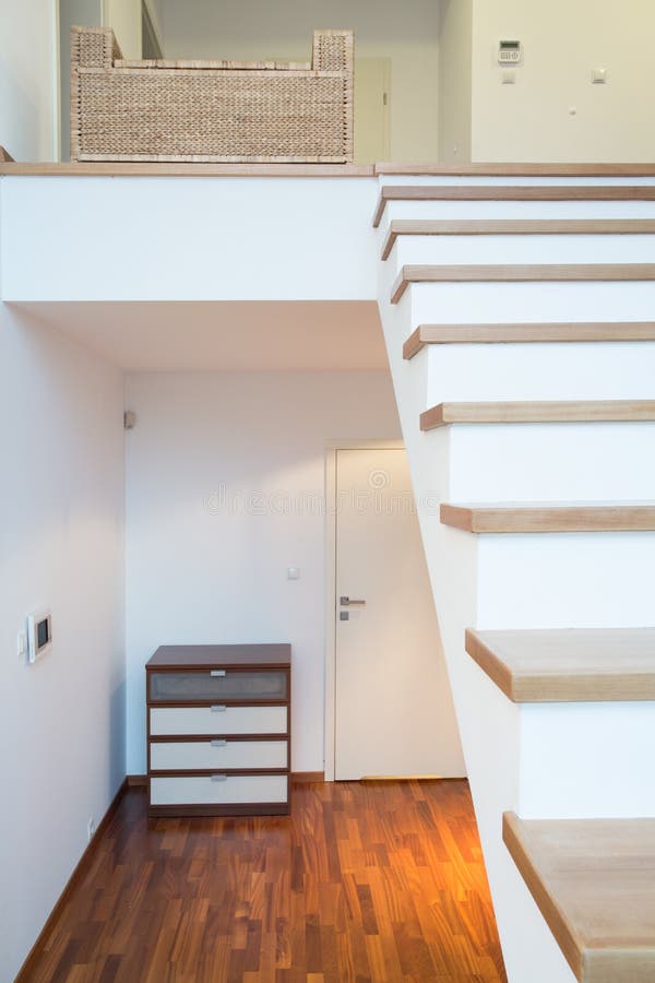 Bright Space - Wooden Stairs Stock Image - Image of construction, high ...