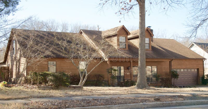 Single Family Home with Wood Siding Stock Image - Image of ranch, home ...