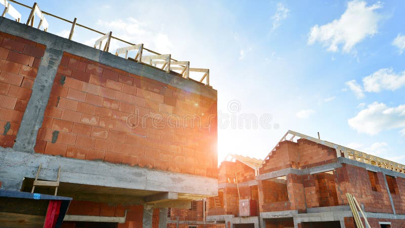 Single-family House Under Construction Stock Image - Image of residence ...