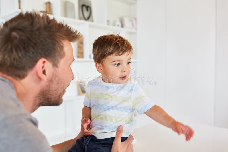 Single Father and Son at Home Stock Image - Image of inside, toddler ...