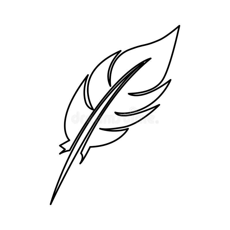 Single feather icon image stock vector. Illustration of ornament - 79451496