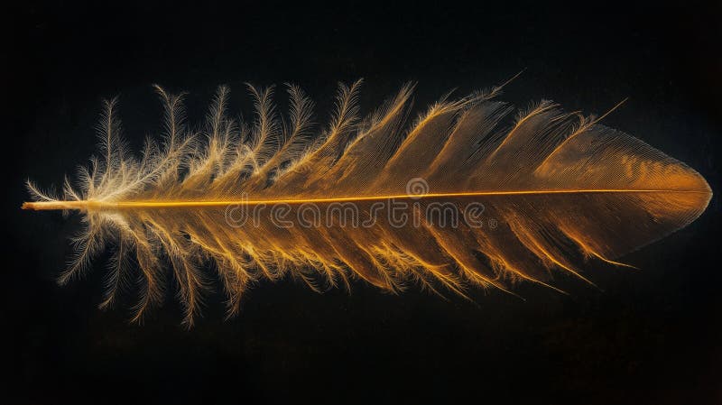 Single Feather, Revealing the Intricate Structure of Barbs Stock Image ...