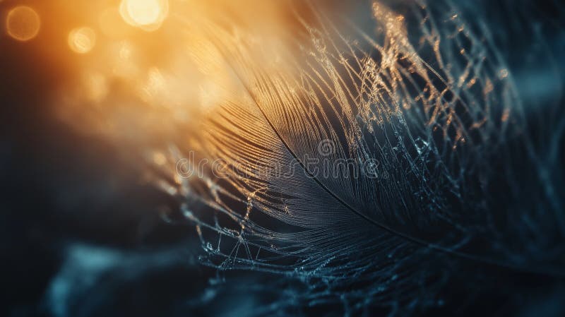 Single Feather, Revealing the Intricate Structure of Barbs Stock Image ...
