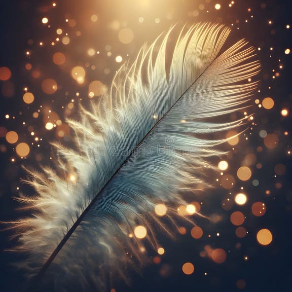 A Single Feather with a Soft Texture, Displaying Intricate Details and ...