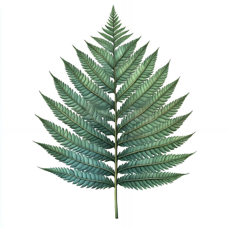 A Single Fern Frond with Delicate Green Leaves Stock Illustration ...