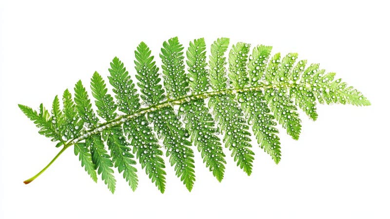 A Single Fern Leaf with Dew Drops on Its Surface Symbolizing Nature ...