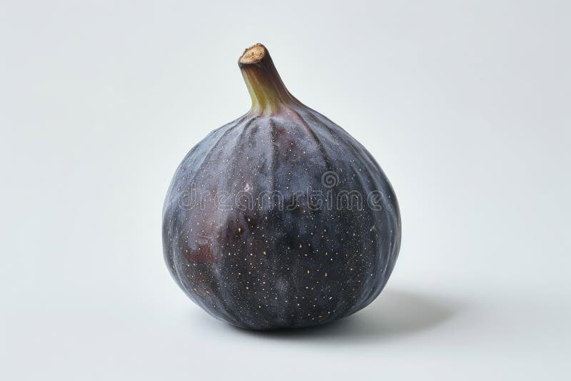 A Single Fig Sits on a Clean White Surface Stock Image - Image of foods ...