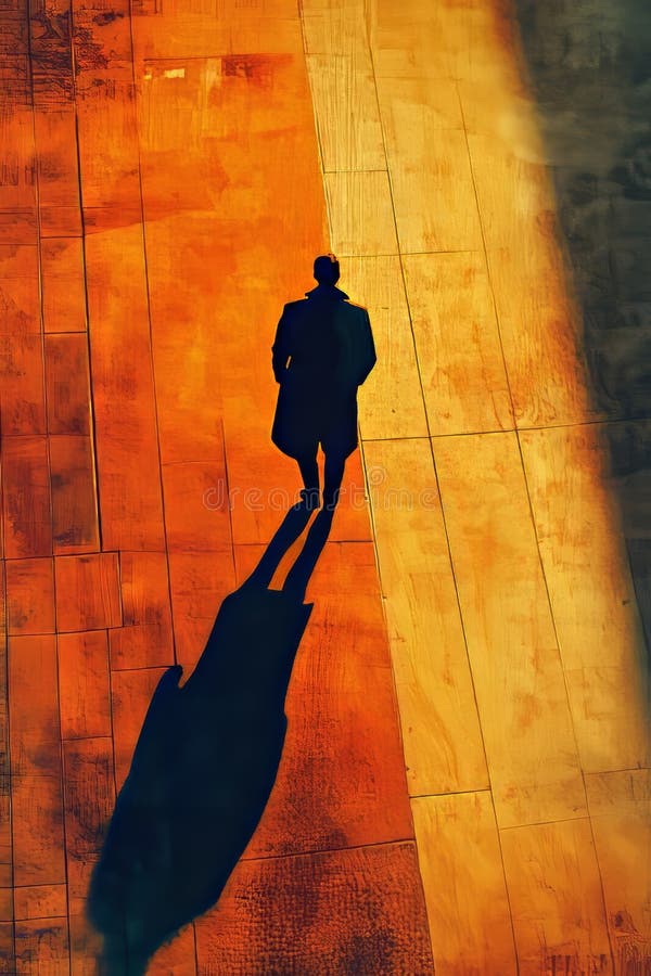 A Single Figure Traverses a Sunset Path, Set Against a Textured ...