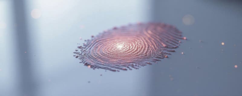 Single Fingerprint on a Glassy White Surface with Subtle Reflections ...