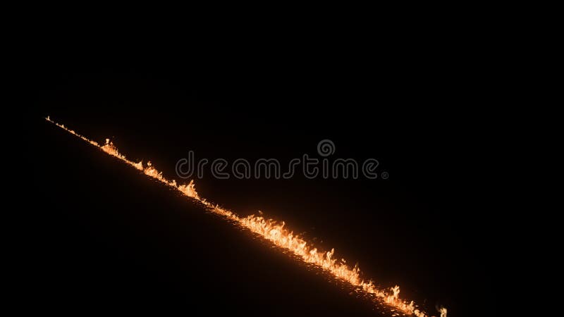 Single Fire Trail. Burning Trail. Fire Trail on Road Stock Footage ...