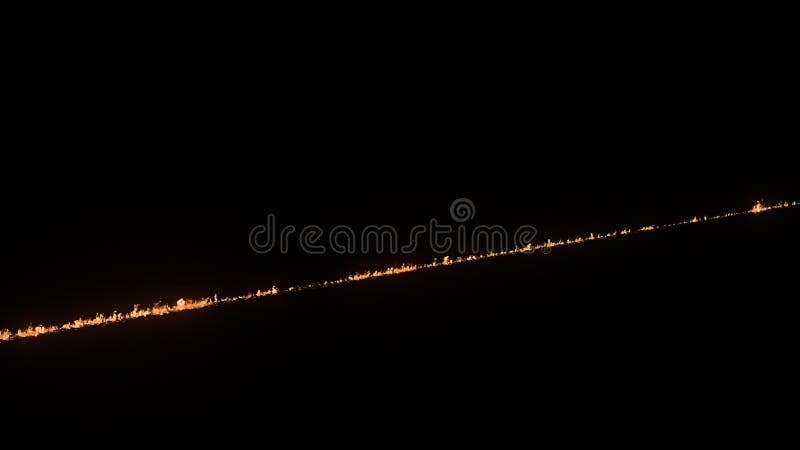 Single Fire Trail. Burning Trail. Fire Trail on Road Stock Footage ...