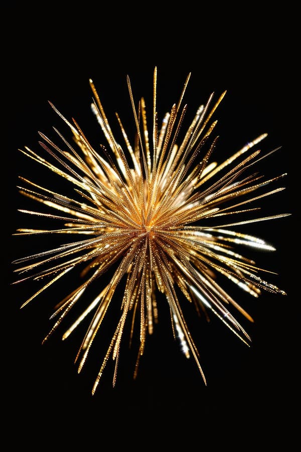 A Single Firework Explodes in the Night Sky Against a Dark Background ...