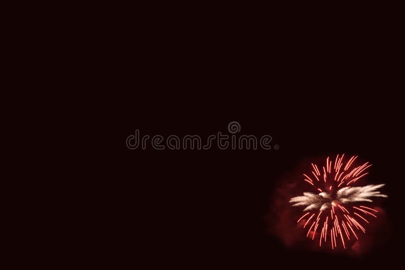 Single Firework Flower on a Dark Background. Stock Image - Image of ...