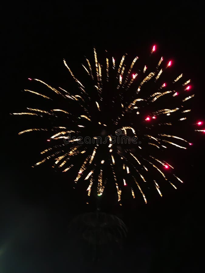Single Fireworks Light Up the Sky with Colorful Splashes Stock Image ...