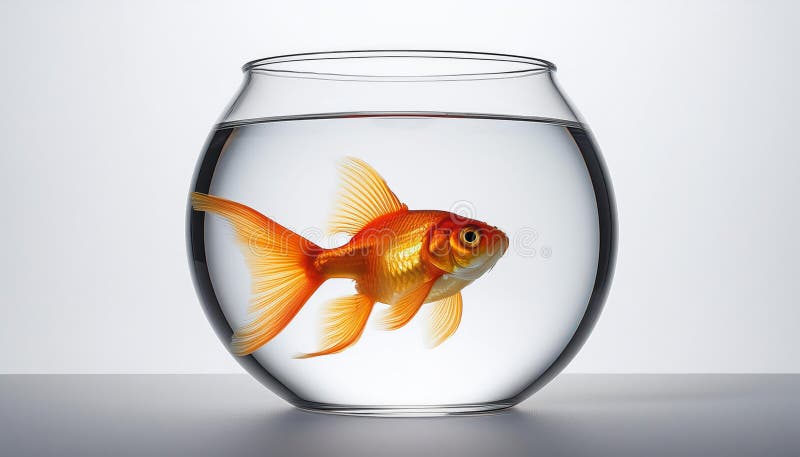 Single Fish in a Bowl - Generated by Ai. Stock Illustration ...