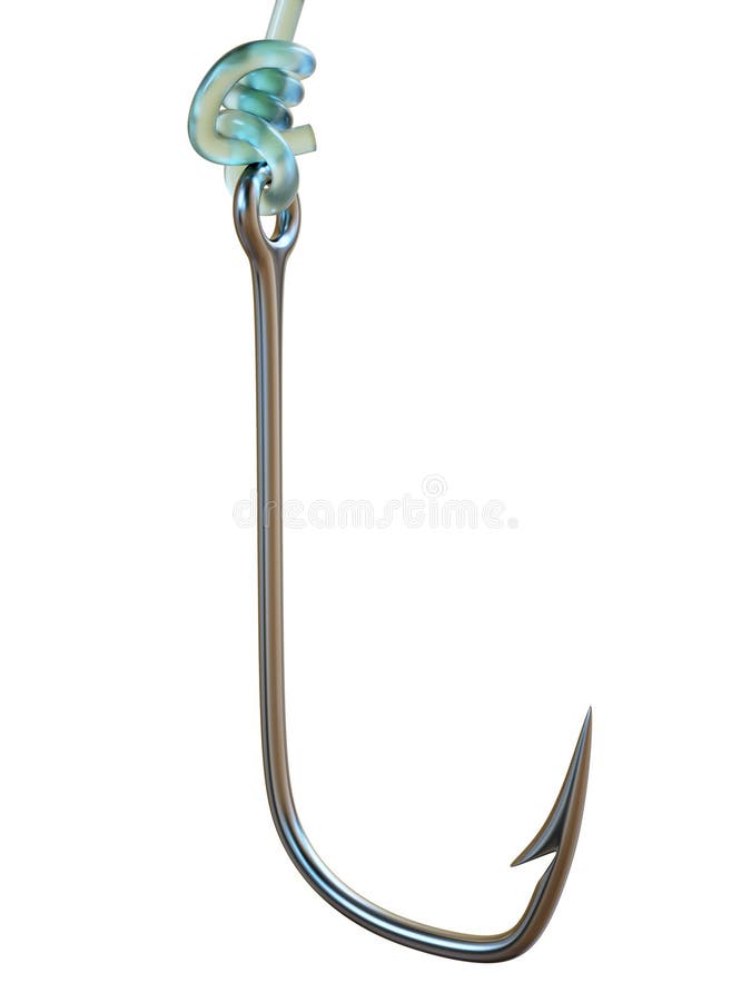 Single Fishing Hook Isolated on White Background Stock Illustration ...