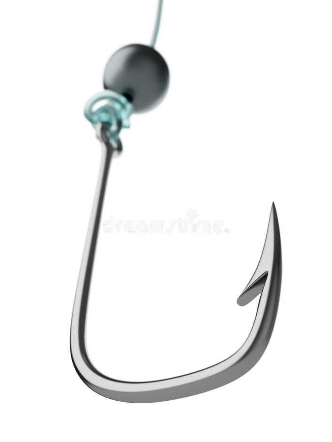 Single Fishing Hook Isolated on White Background Stock Illustration ...