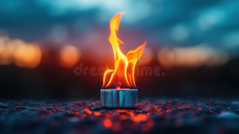 A Single Flame Flickers Against a Dark Backdrop, a Powerful and ...
