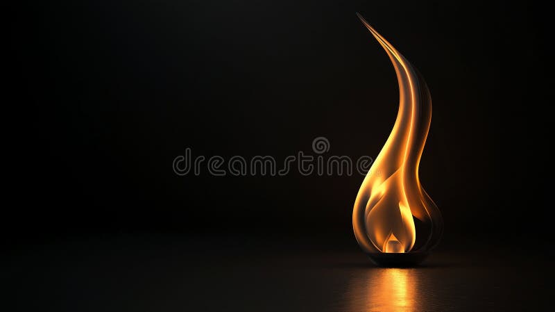 A Single Flame-like Structure, Possibly Made of Glass or a Similar ...