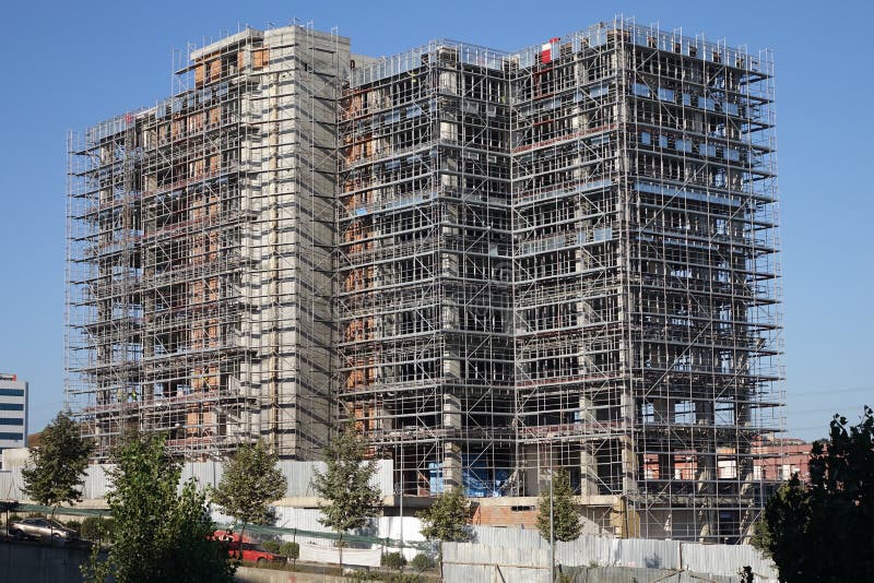 Single Flat Construction with Sky Stock Image - Image of landmark ...