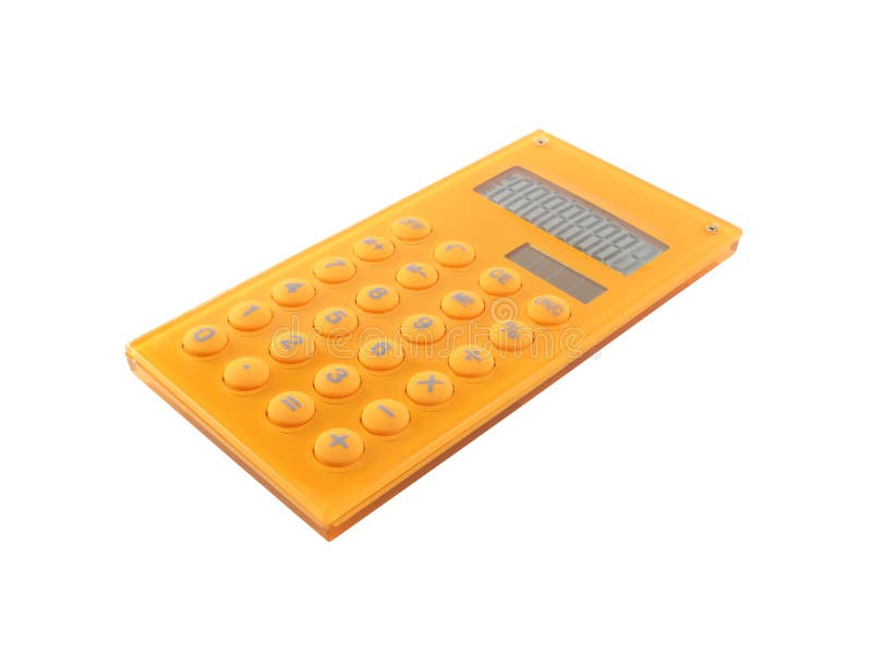 Single Flat Rectangle Orange Calculator with Round Shape Push Button ...
