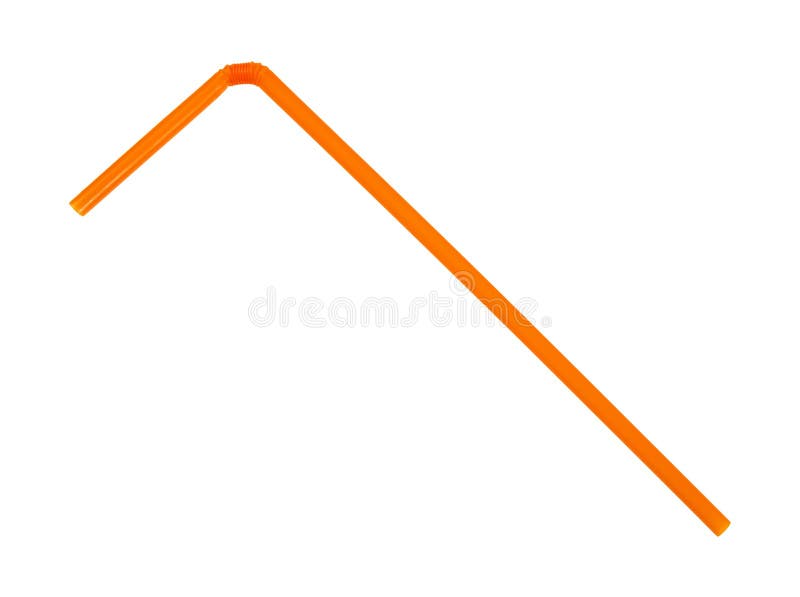 Single Flexible Drinking Straw Orange Stock Photo - Image of bendable ...