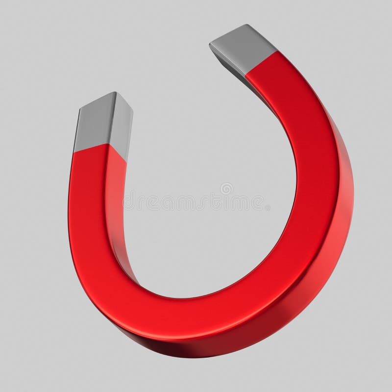 Isolated Floating Magnet on a Seamless Light Background Stock ...