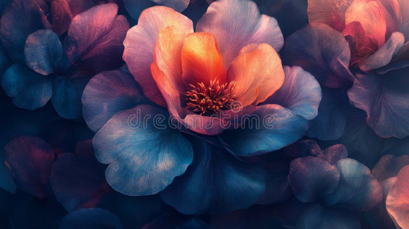 A Single Flower in a Bouquet of Petals Stock Illustration ...