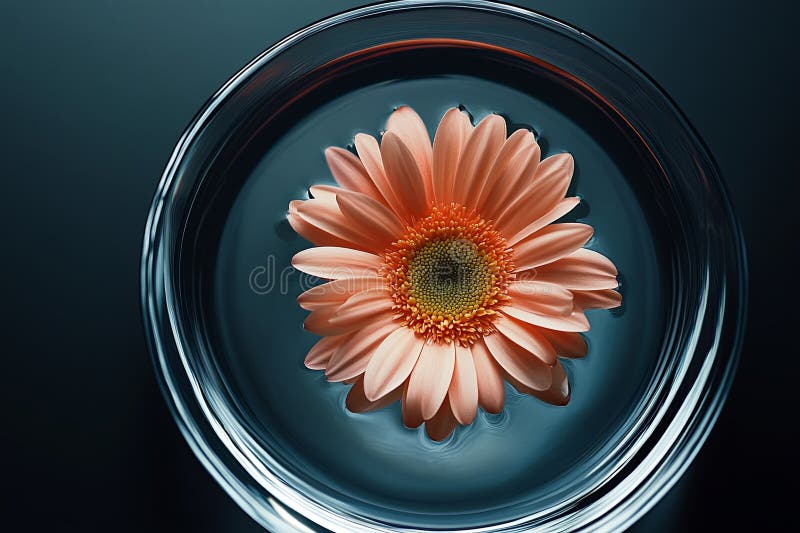 A Single Flower Floating in a Clear Spa Basin Filled with Water Stock ...