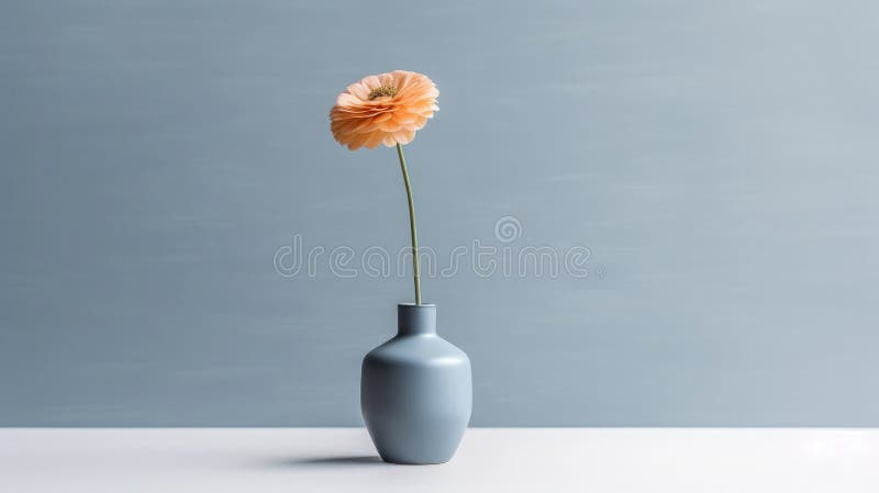 Single Flower in a Minimalistic Vase. Generative AI Stock Illustration ...