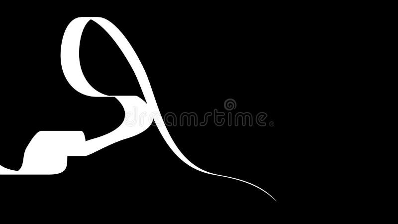 Single Flowing Ribbon of Red Color, Seamless Loop Animation with Alpha ...