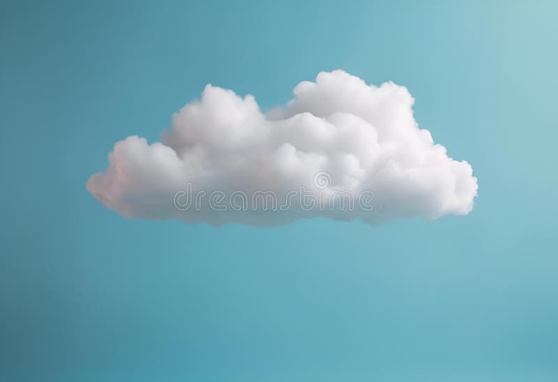 Single Fluffy White Cloud in Clear Blue Sky. Stock Illustration ...