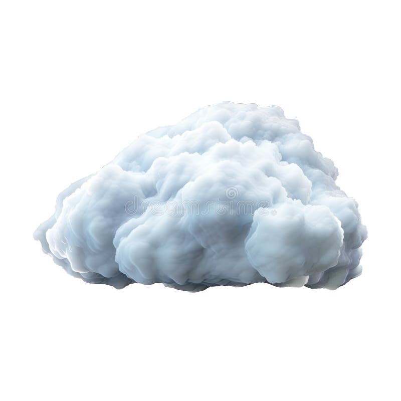 Single Fluffy White Cloud Floating on White Background Stock Image ...