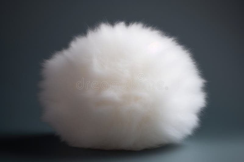 A Single Fluffy White Cotton Ball Placed Neatly on a Table Surface, the ...