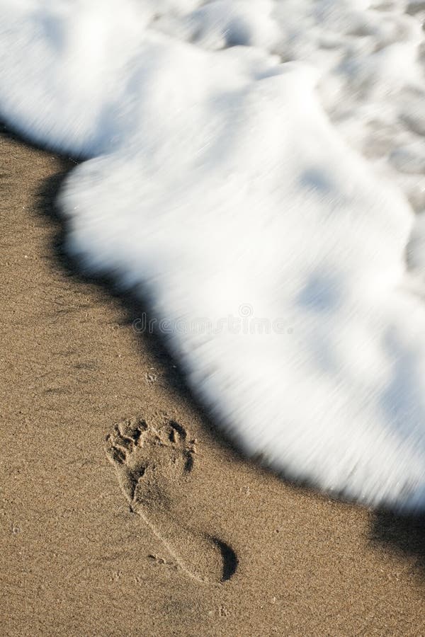 Single Foot Print in the Sand Stock Image - Image of footstep, seaside ...