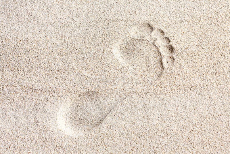 Single Foot Print on the Sand, Top View Stock Image - Image of shore ...