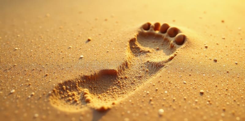 Single Footprint Fading in Dry Sand, Sunlight, Surface, Sun Stock ...