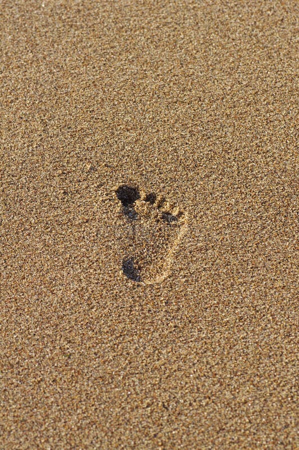 Single footprint on sand stock image. Image of explore - 5742053